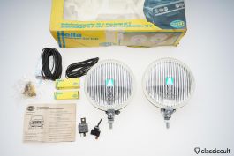 Hella 140 Fog Lamps clear glass spotlights 1976 NOS