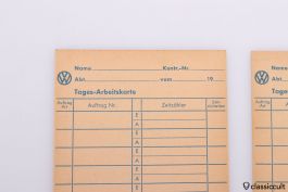 Vintage VW Tages Arbeitskarte work card