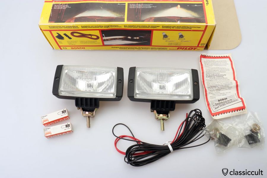 Bosch Pilot 145 Halogen fog lamps 1981 NOS