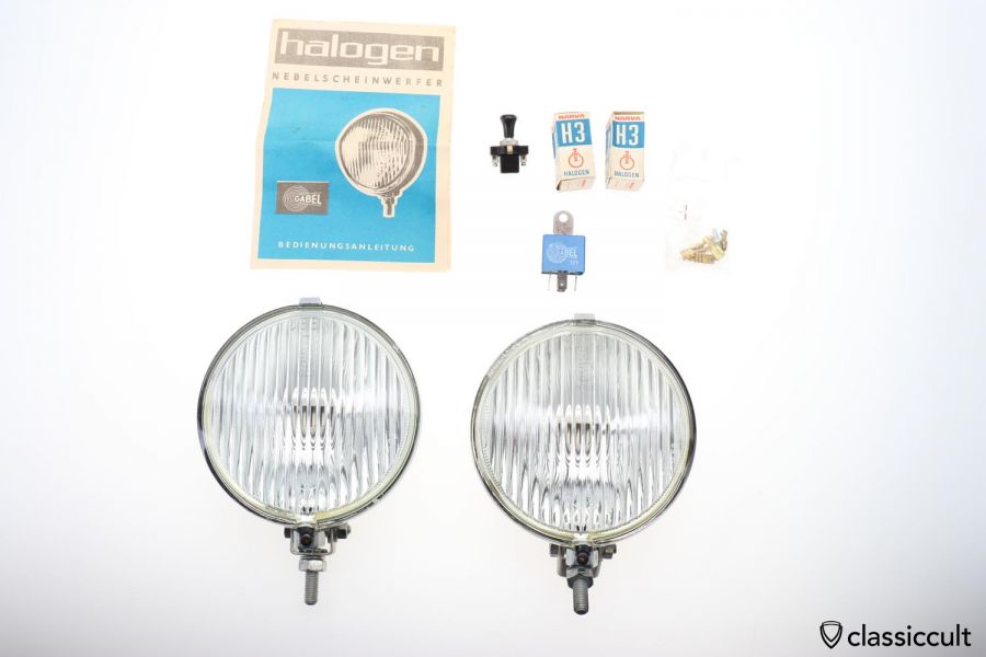 GABEL H3 Halogen chrome fog light kit 140 mm NOS