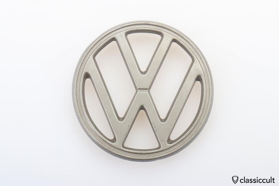 VW Bug 1200A hood emblem Steel Grey NOS